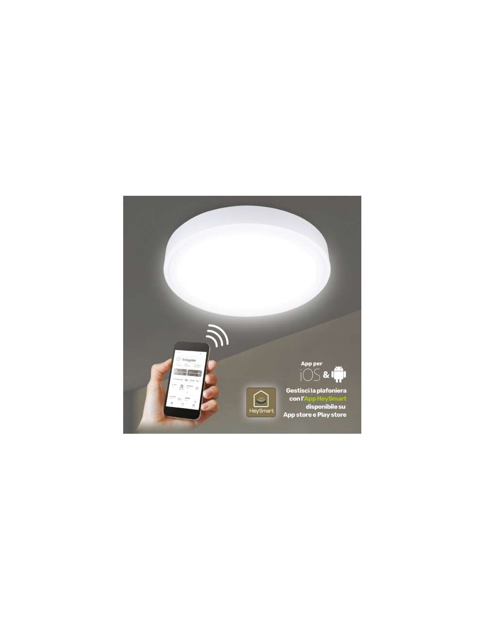 PLAFONIERA SMART WI-FI LED 30W D.40CM 30W GESTIBILE DA SMARTPHONE APP ...